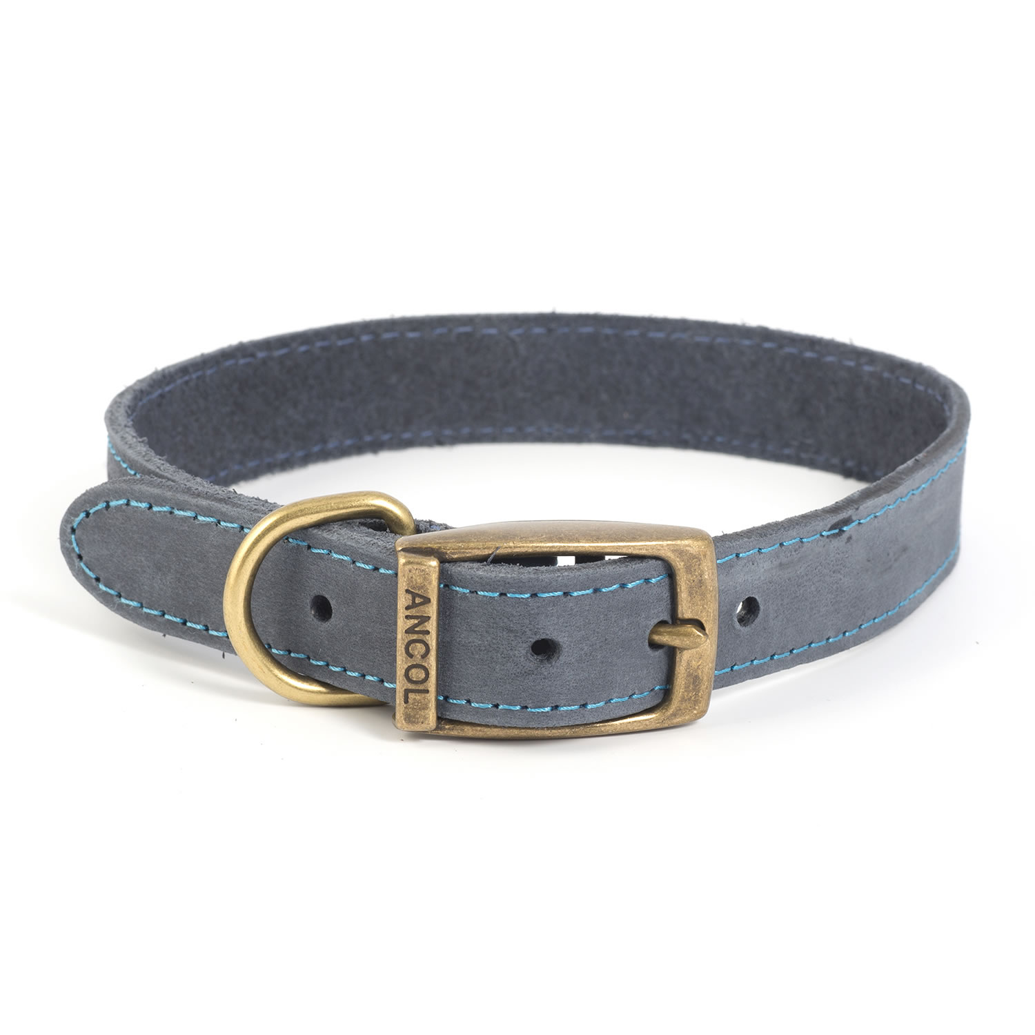 ANCOL TIMBERWOLF LEATHER COLLAR BLUE - totalfarmsupplies.co.uk