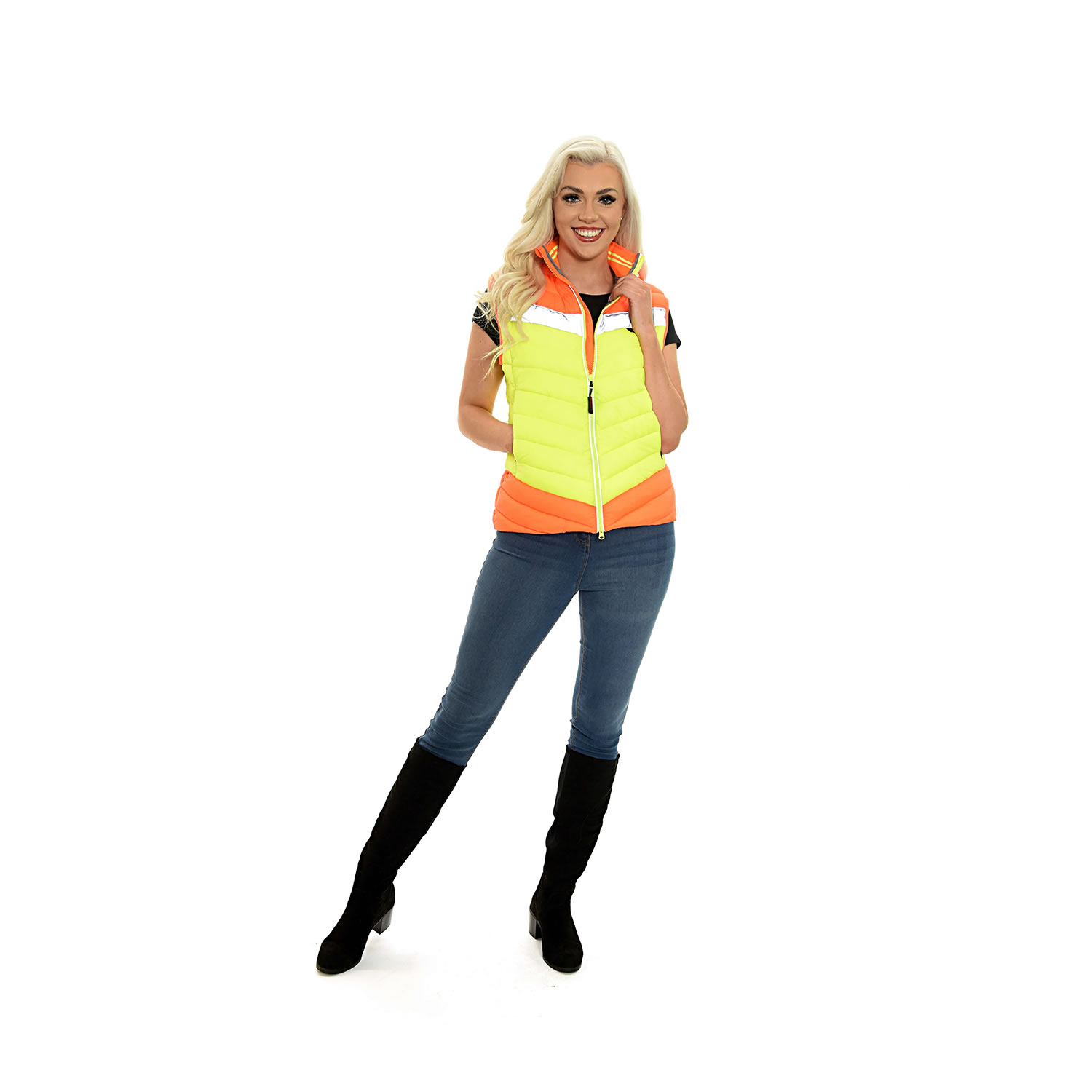 EQUISAFETY HI-VIS RIDING GILET YELLOW/ORANGE - totalfarmsupplies.co.uk