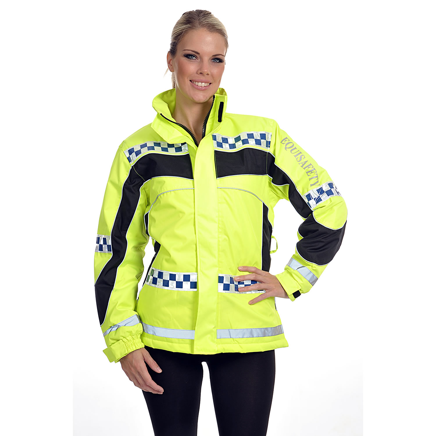 EQUISAFETY POLITE HI-VIS LIGHTWEIGHT WATERPROOF JACKET ...