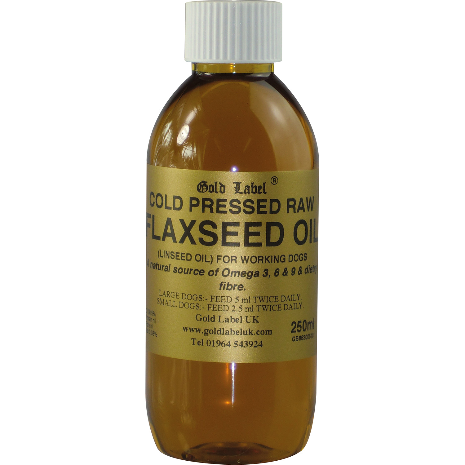 GOLD LABEL CANINE FLAXSEED OIL 250 ML - totalfarmsupplies.co.uk