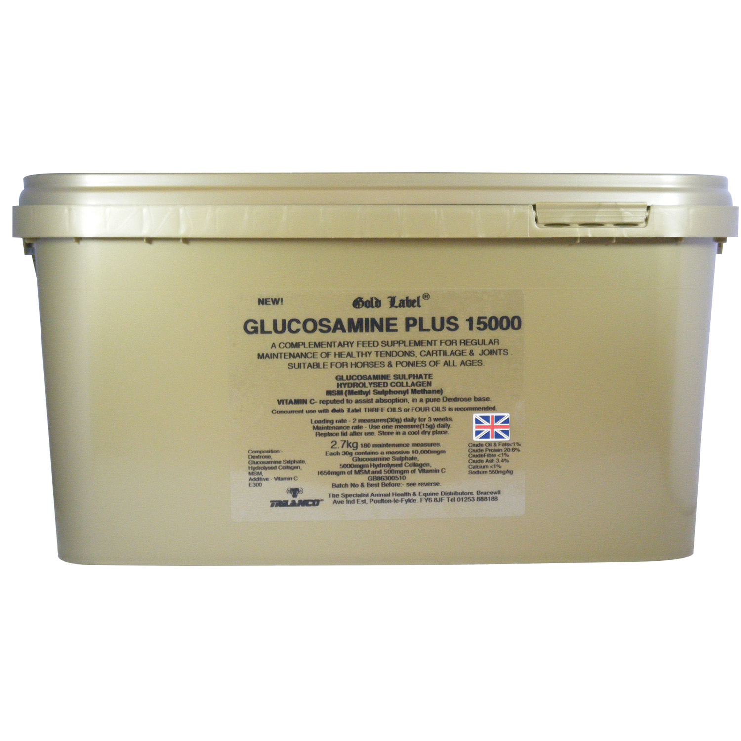 GOLD LABEL GLUCOSAMINE PLUS 15000 2.7 KG 2.7 KG - totalfarmsupplies.co.uk