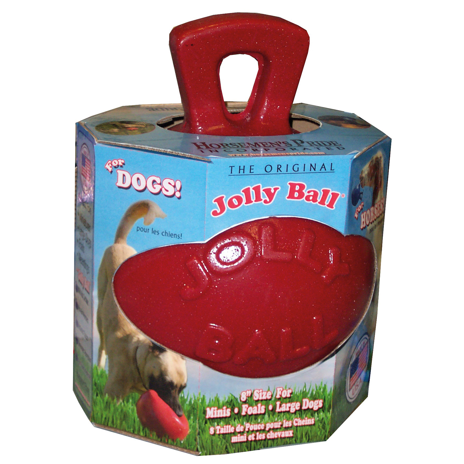 JOLLY PETS DUAL JOLLY BALL 8" RED - totalfarmsupplies.co.uk