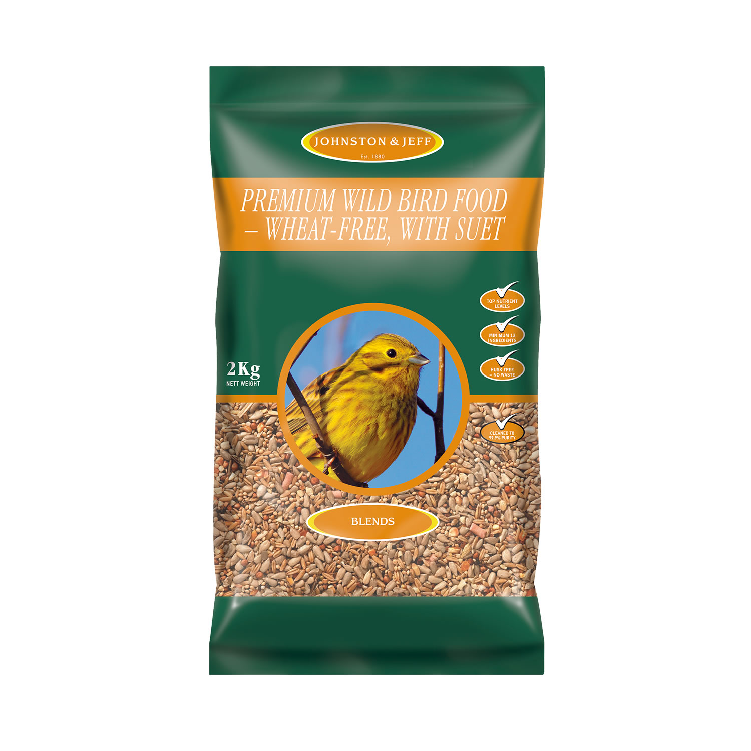 JOHNSTON & JEFF PREMIUM WILD BIRD WHEAT FREE WITH SUET ...