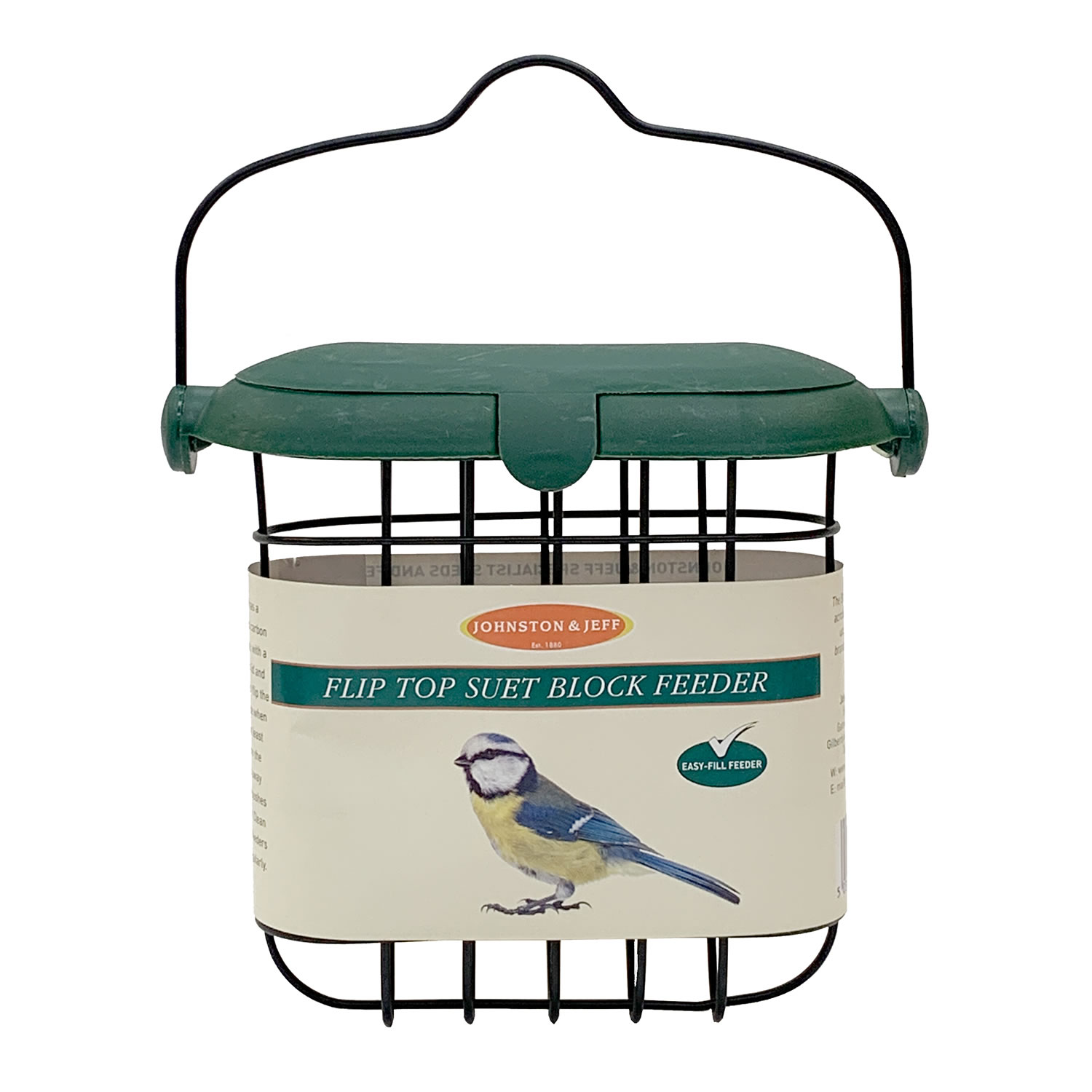 JOHNSTON & JEFF FLIP TOP SUET BLOCK FEEDER - totalfarmsupplies.co.uk