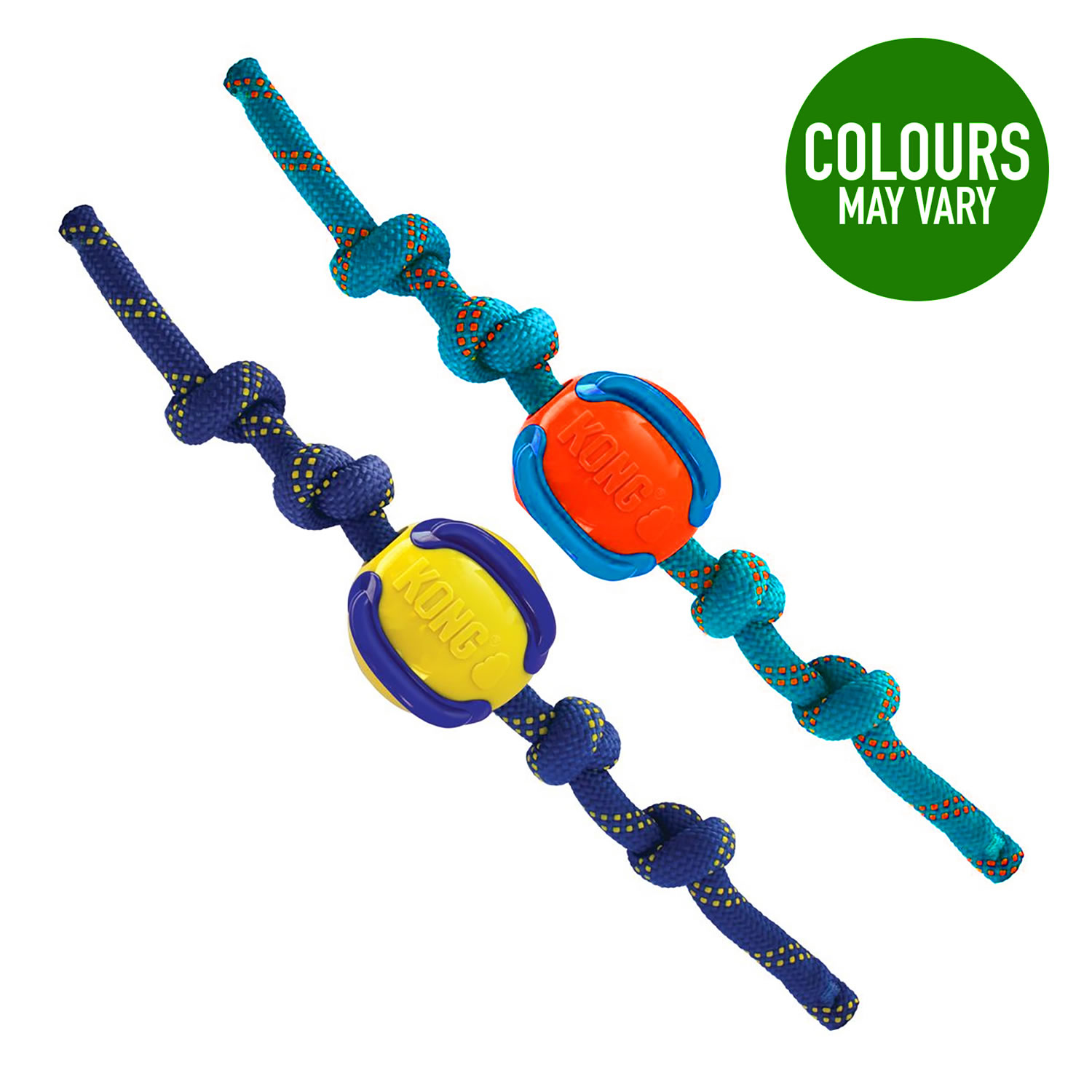 KONG JAXX BRIGHTS BALL C/W ROPE - totalfarmsupplies.co.uk