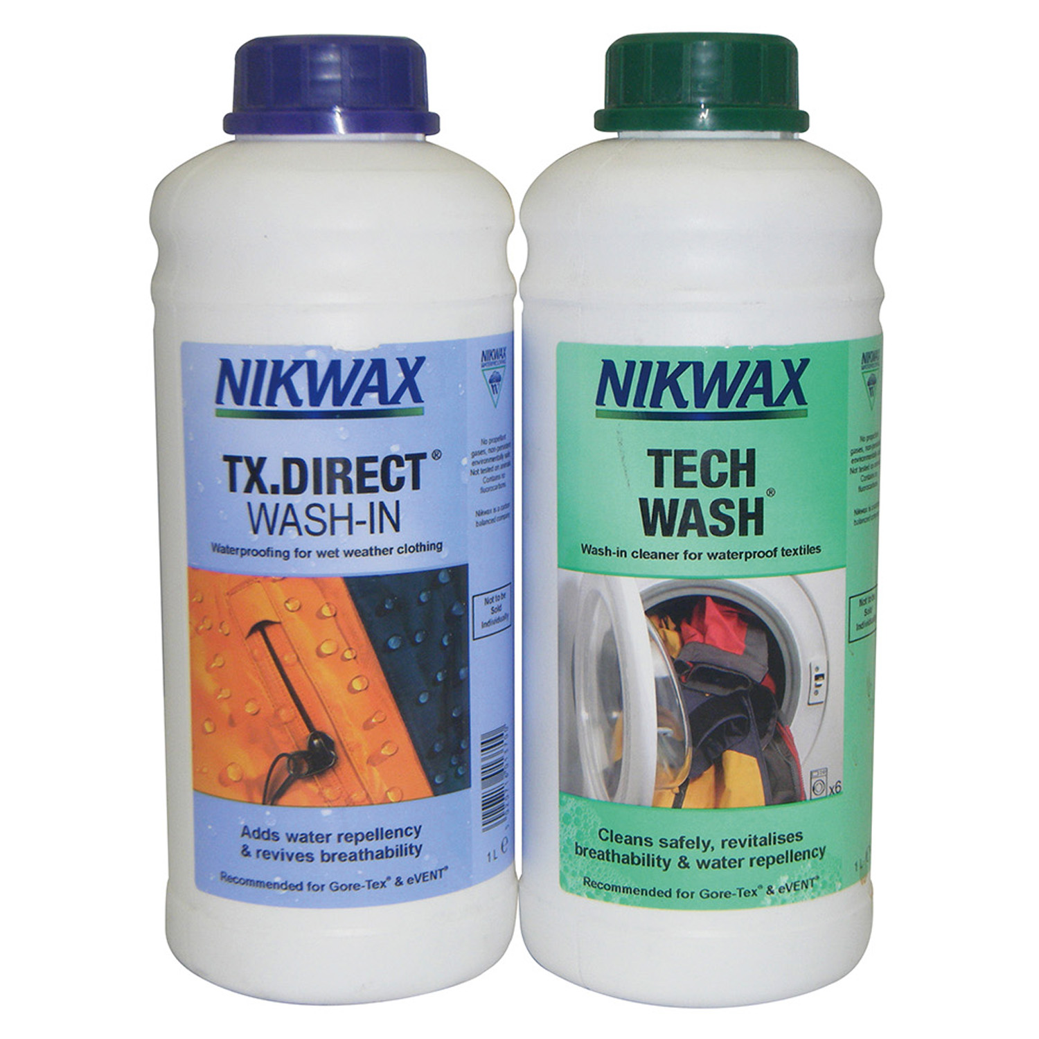 NIKWAX TECH WASH/TX DIRECT WASH-IN TWIN PACK 1 LT 1 LT 1 LT X TWIN PACK ...