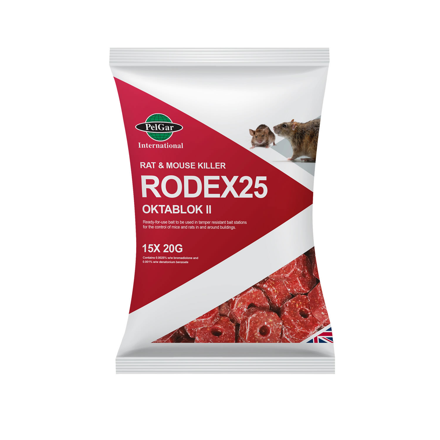 PELGAR RODEX 25 OKTABLOK II 40 X 15 x 20 GM - totalfarmsupplies.co.uk