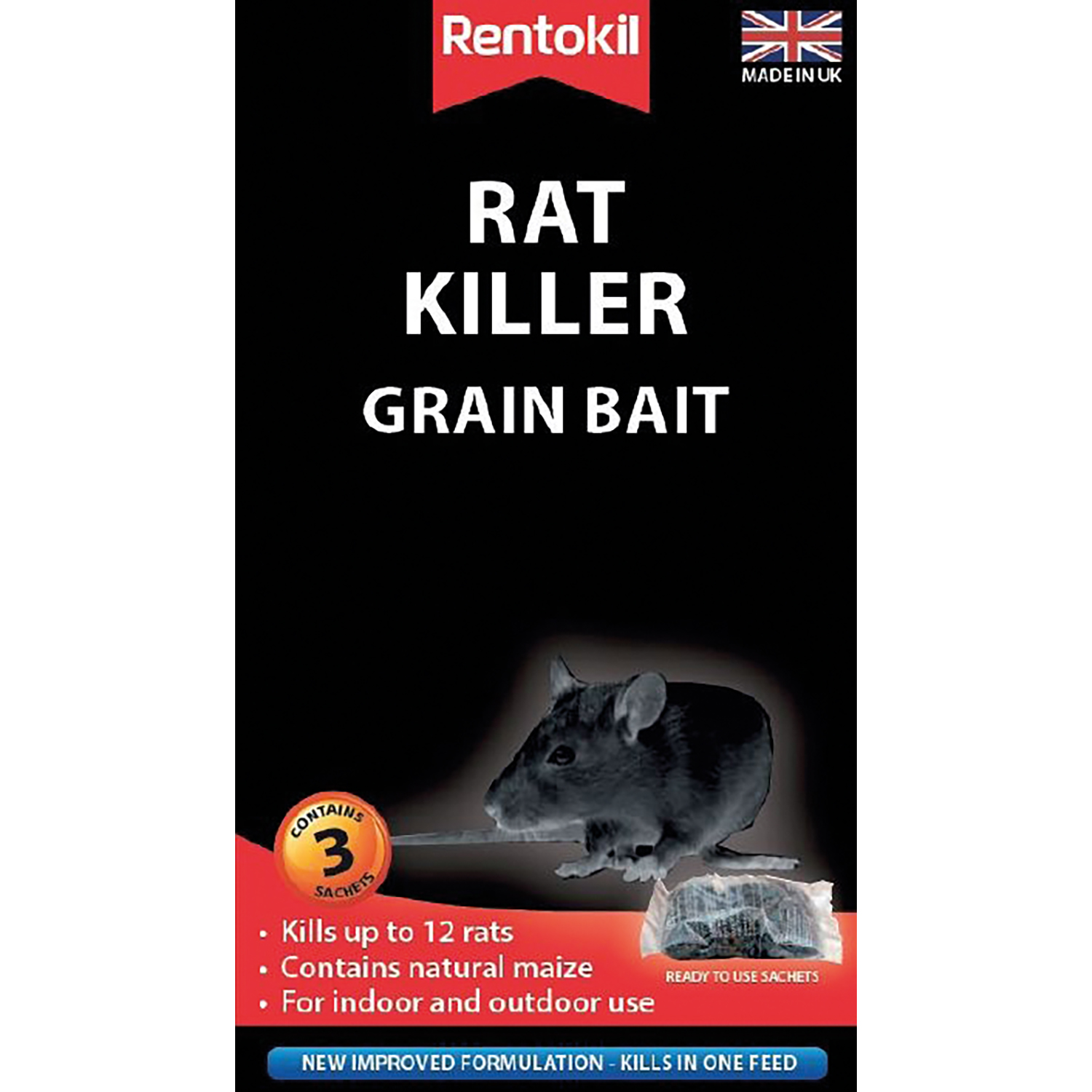 RENTOKIL RAT KILLER GRAIN BAIT 3 SACHETS - totalfarmsupplies.co.uk