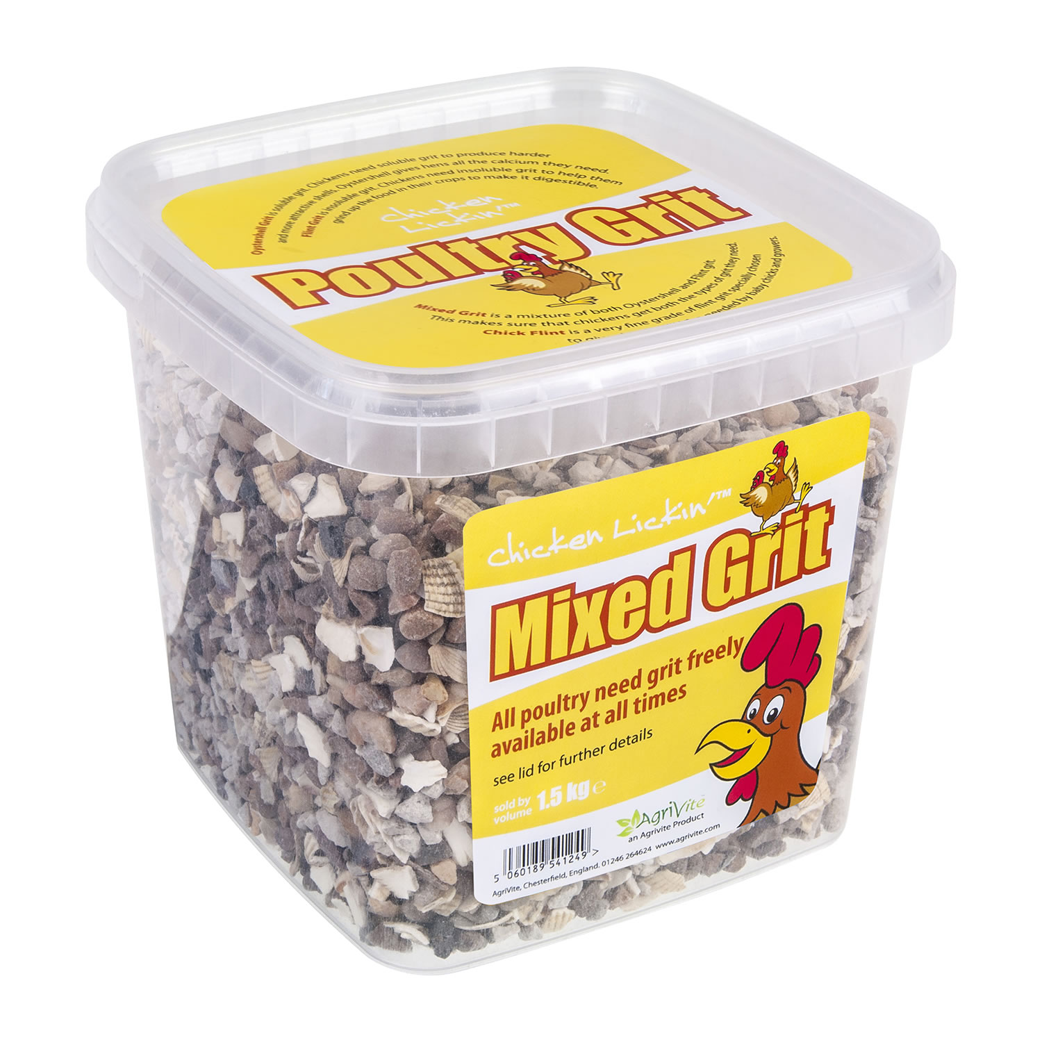AGRIVITE CHICKEN LICKIN MIXED POULTRY GRIT 1.5 KG - totalfarmsupplies.co.uk