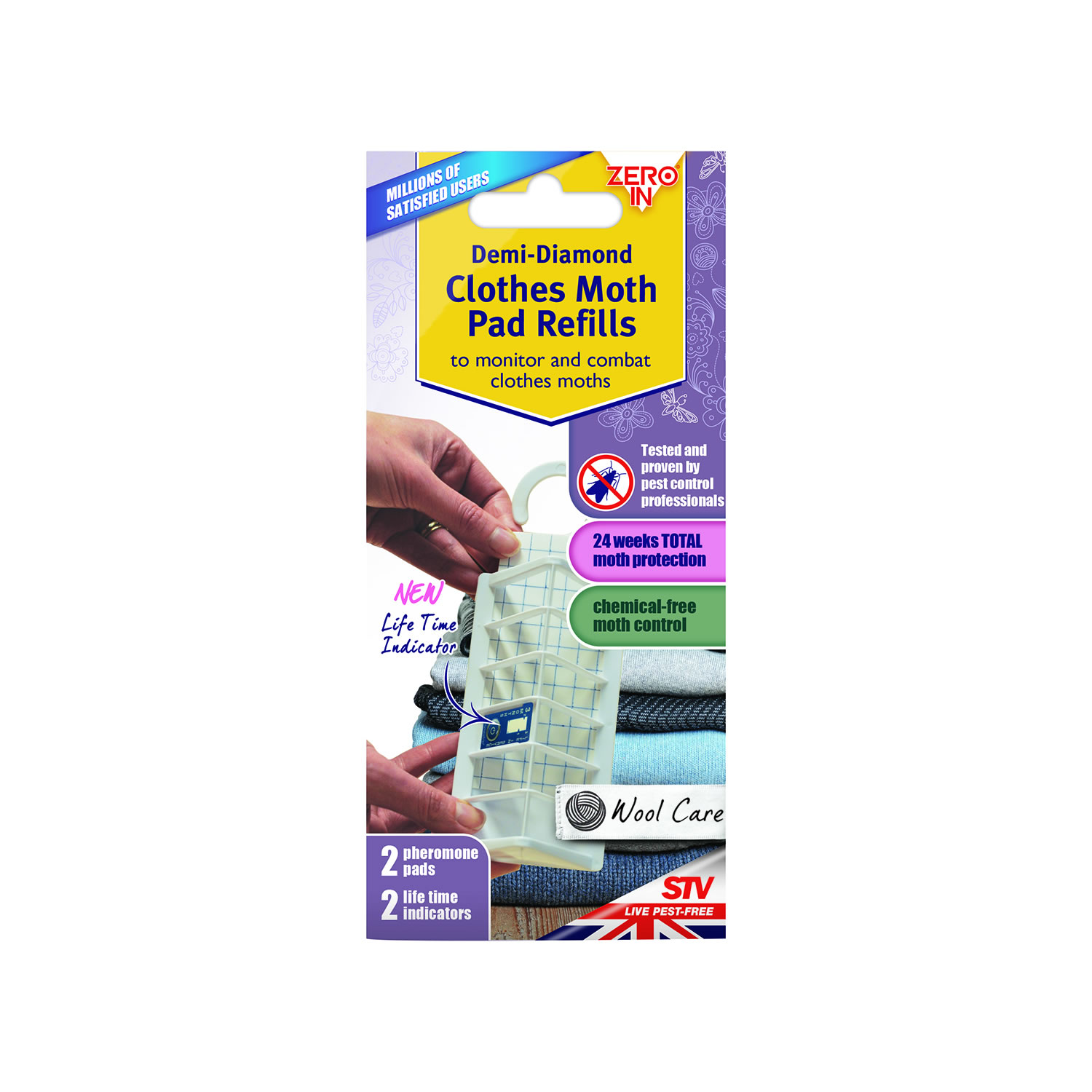 ZERO IN DEMI-DIAMOND CLOTHES MOTH PAD TWIN PACK - totalfarmsupplies.co.uk