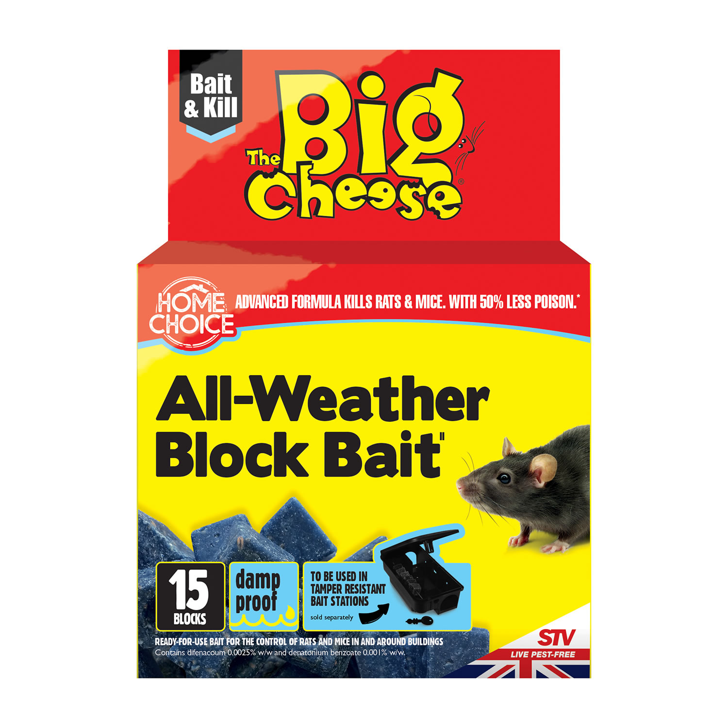 THE BIG CHEESE ALL-WEATHER BLOCK BAIT 15 X 10 GM - totalfarmsupplies.co.uk